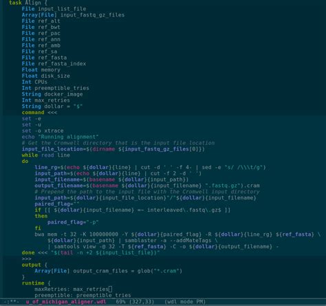 workflow description language wdl in emacs · hippocamplus