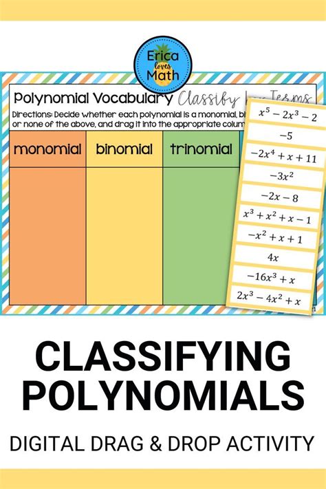 Classifying Polynomials Digital Activity Drag And Drop Quadratics