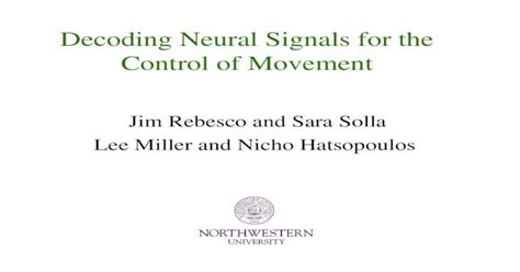 Ppt Decoding Neural Signals For The Control Of Movement Dokumen Tips