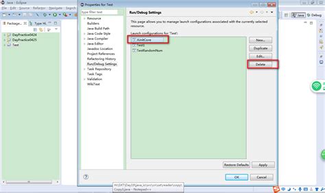 launch configuration junitcore references non existing project xxx