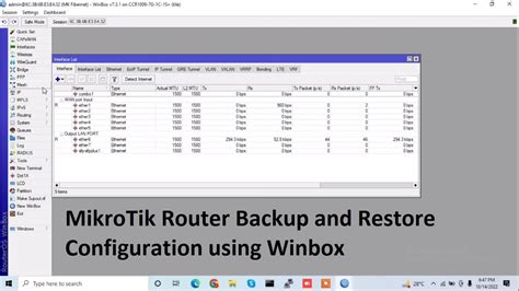 Mikrotik Router Backup And Restore Configuration Using Winbox Youtube