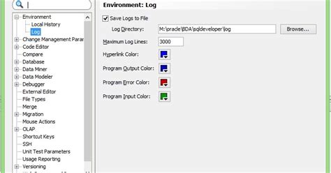 oracle log using debug mode in sql developer with