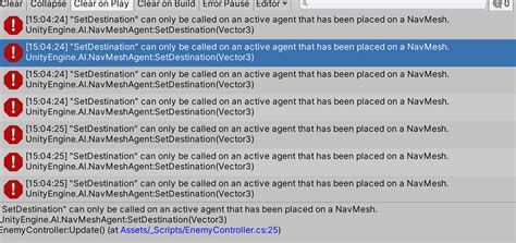 setdestination can only be called on an active agent that is on a