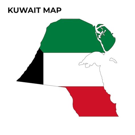 Premium Vector Kuwait National Flag Map Design Illustration Of Kuwait