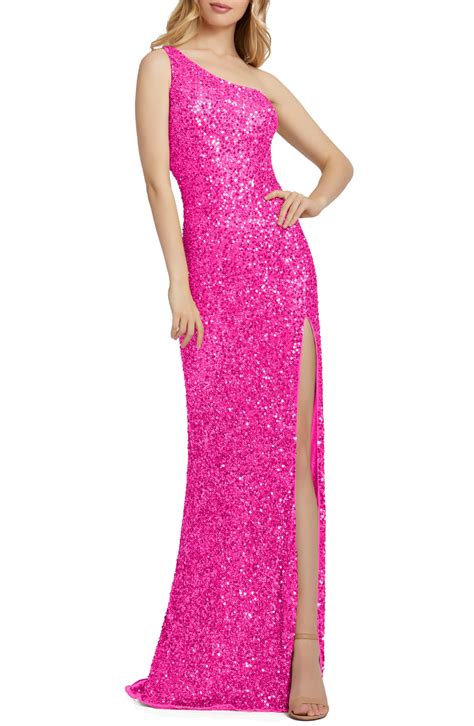 Mac Duggal Sequin One Shoulder Column Gown Nordstrom Prom Dresses