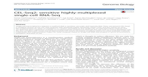 Cel Seq2 Sensitive Highly Multiplexed Single Cell Rna Seq [pdf