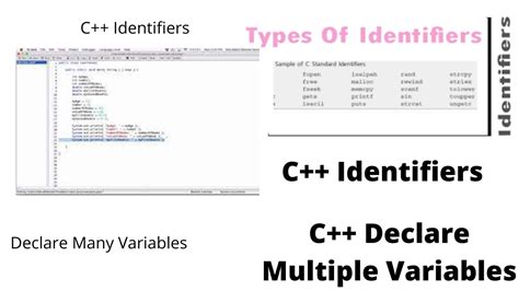 C Declare Multiple Variables And C Identifiers Youtube