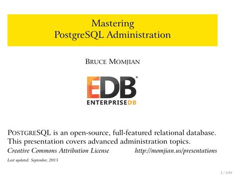 mastering postgresql administration
