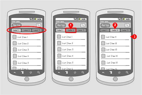 segmented control android interaction design patterns