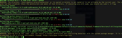 macos pip install pandas 报错 building wheels for collected packages