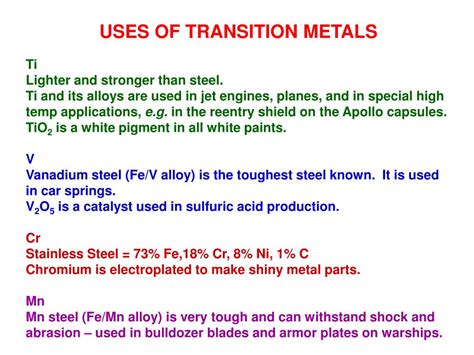 Ppt Transition Metals Powerpoint Presentation Free Download Id 6736264