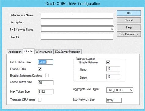 using the oracle odbc driver
