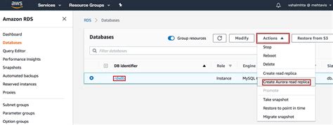 migrate from rds mysql to aurora mysql