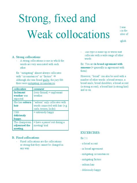 Strong Fixed And Weak Collocations Pdf Justice Crime And Violence