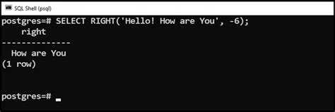 postgresql right function extract characters from the right of a