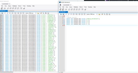 is it possible to split sql query script view in mysql workbench