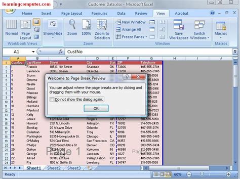 microsoft tutorial excel 2007 view tab