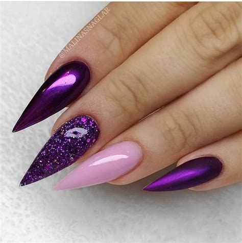 60 Pretty Purple Nails The Glossychic Violet Nails Purple Glitter