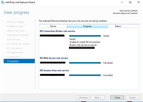 unable to install rd connection broker role service on server windows