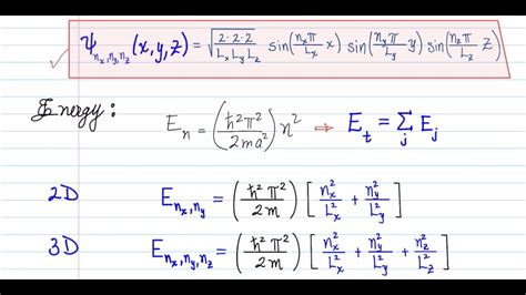 Separation Of Variables Schrödinger Equation 2d And 3d Particle In A