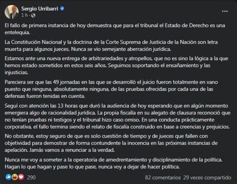 Sergio Urribarri Hizo Su Descargo En Redes Puso A Disposición De