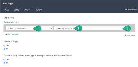 set up page logic alchemer help
