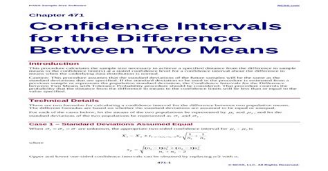 Confidence Intervals For The Difference Between Two … · Confidence