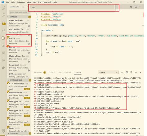 how to use vs code with visual c build tools · issue 1839