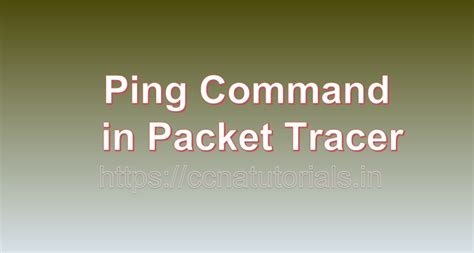 Ping Command In Packet Tracer Ccna Tutorials