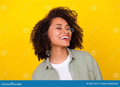 Photo Of Lovely Wavy Millennial Brunette Lady Wear Grey Shirt Isolated
