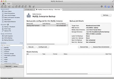 mysql mysql workbench administration