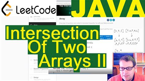 leetcode intersection of two arrays ii youtube