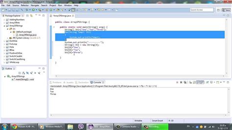 eclipse array of strings using java youtube