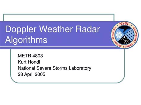 Ppt Doppler Weather Radar Algorithms Powerpoint Presentation Free