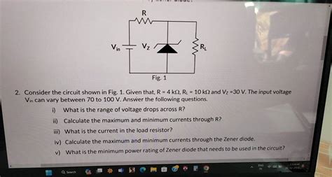 1 2 Consider The Circuit Shown In Fig 1 Given That R 4kΩ Rl 10kΩ And