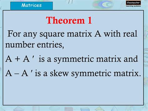 Ppt Symmetric And Skew Symmetric Matrices Powerpoint Presentation