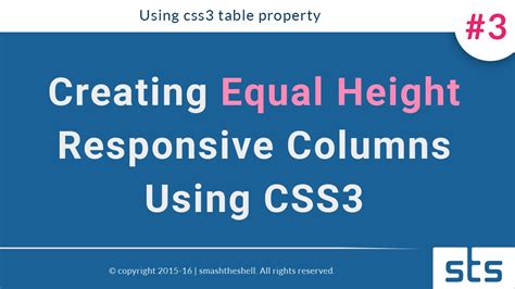 how to create responsive equal height multi columns layout