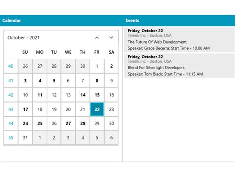 wpf calendar control telerik ui for wpf