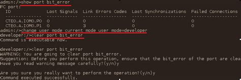 what are the commands to check link bit errors from the switch and