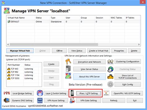 Setup L2tp Ipsec Vpn Server On Softether Vpn Server Softether Vpn Project