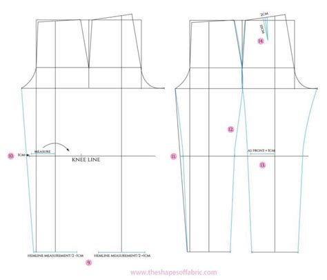 Learn How To Draft The Basic Pants Pattern The Shapes Of Fabric