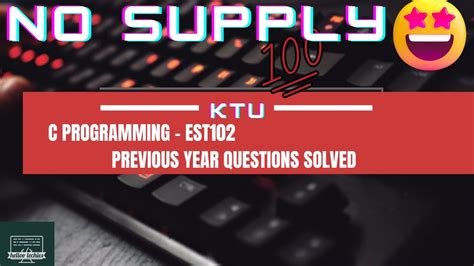 C Programming Question Bank Module 2 Solved Cprogrammingbasics Youtube