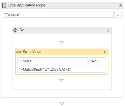 write excel formula for row count help uipath