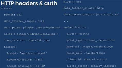 adding request headers and authentication to remote json and xml