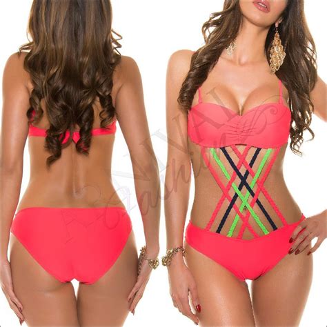 New Sexy Push Up Bra Monokinis Lady Fashion Swimsuit Padded Swimwear Xs
