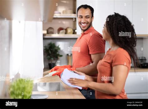 Cleaning And Household Chores At Home Cheerful Black Millennial Wife