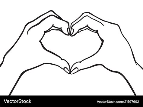 Two Hands Making Heart Sign Love Romantic Vector Image