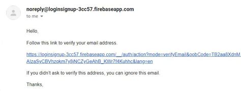how to send email verification link with firebase using reactjs