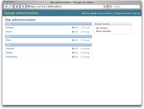 python django admin page doesn t show tables of database djangobook