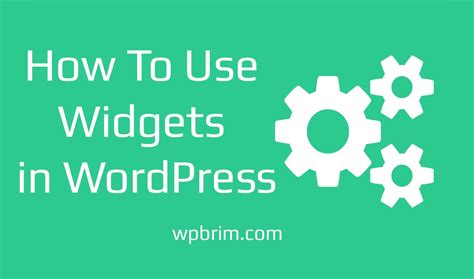 Wordpress Widgets How To Use Widgets In Wordpress Youtube